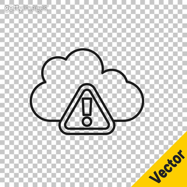 Black line Storm warning icon isolated on transparent background ...