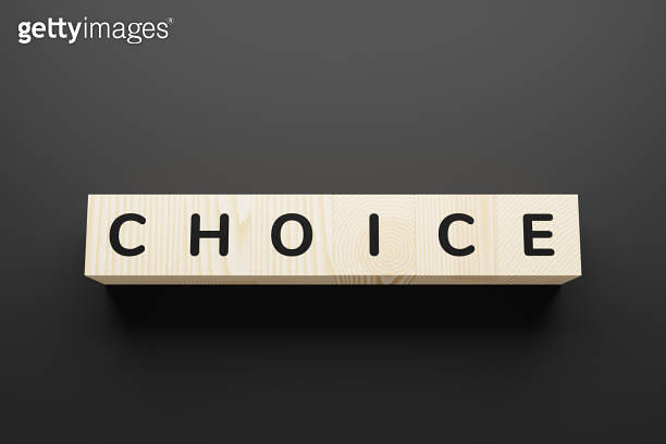 Choice word written in wooden blocks. 이미지 (1232292486) - 게티이미지뱅크