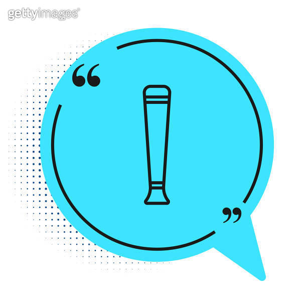 Black line Police rubber baton icon isolated on white background ...