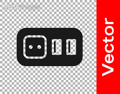 Black Electrical outlet icon isolated on transparent background. Power ...