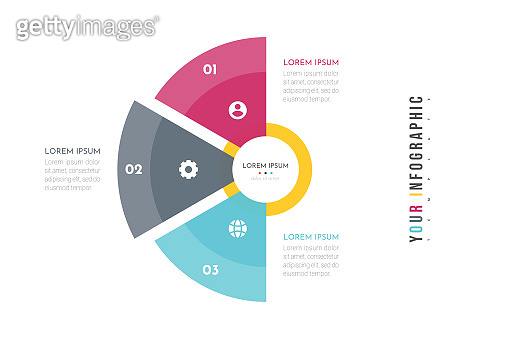Abstract modern template for creating infographics with 3 options ...