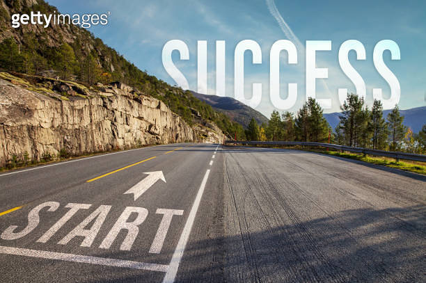 start road concept - Start, move forward Start text written on the road ...