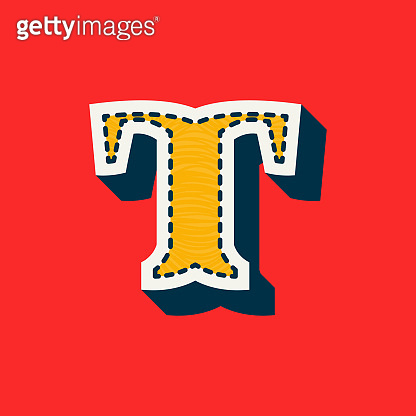 T letter sports team logo in tackle twill style. (1272815258) 일러스트, 무료 ...