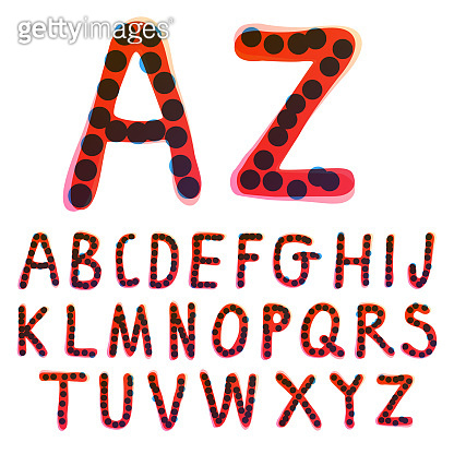 Alphabet handwritten with a red felt-tip pen. 이미지 (1269555716) - 게티이미지뱅크
