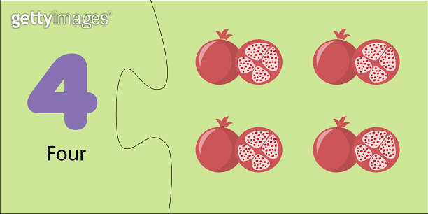 Number four, 4. score, learning numbers through fruits and vegetables ...