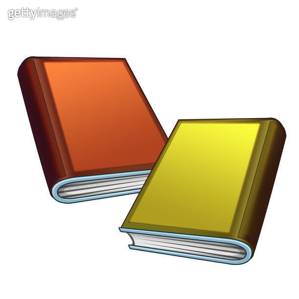 cartoon scene with pair of books on white background - illustration 이미지 ...