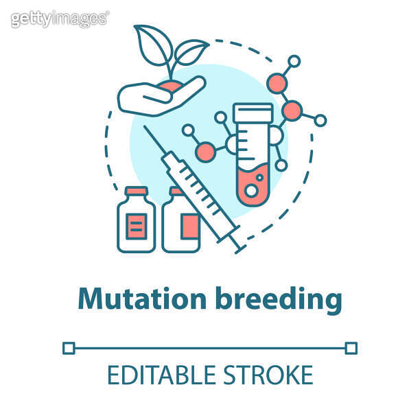 Mutation breeding concept icon. Bioengineering and biotechnology idea ...