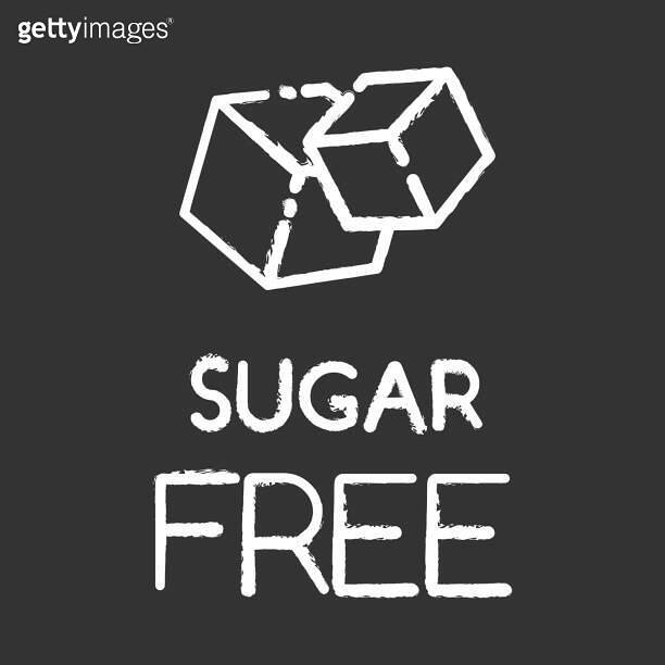 Sugar free chalk icon. Organic food without added sweetener. Product ...