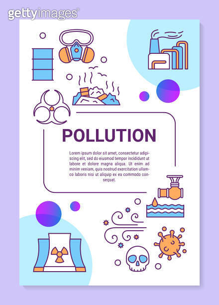 Pollution poster template layout. Environmental damage. Banner, booklet ...