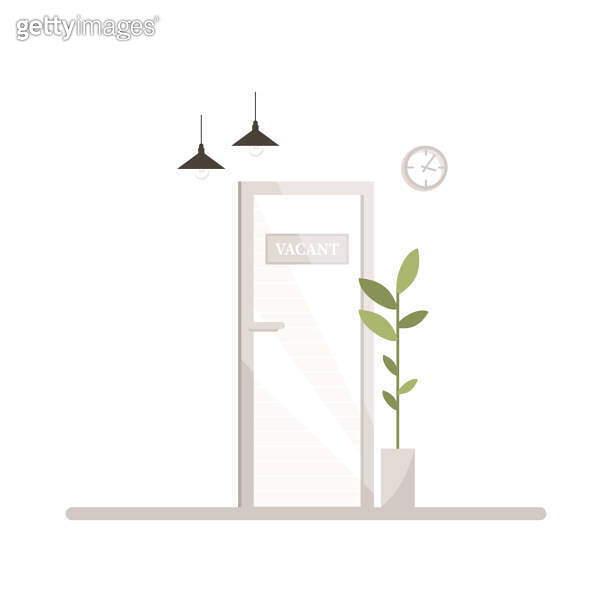 Vacant work position semi flat RGB color vector illustration ...