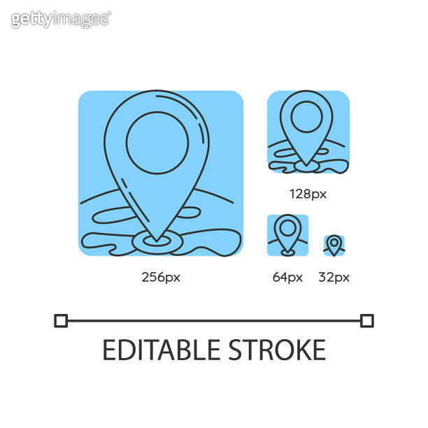 Location pointer blue linear icons set 이미지 (1270612525) - 게티이미지뱅크