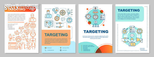 Targeting brochure template layout. Flyer, booklet, leaflet print design with linear ...