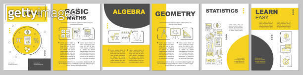Mathematics lessons brochure template layout. Flyer, booklet, leaflet ...