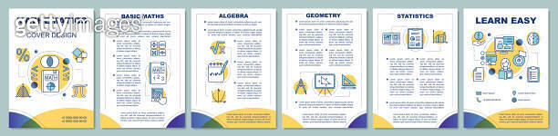 Mathematics lessons brochure template layout. Flyer, booklet, leaflet ...
