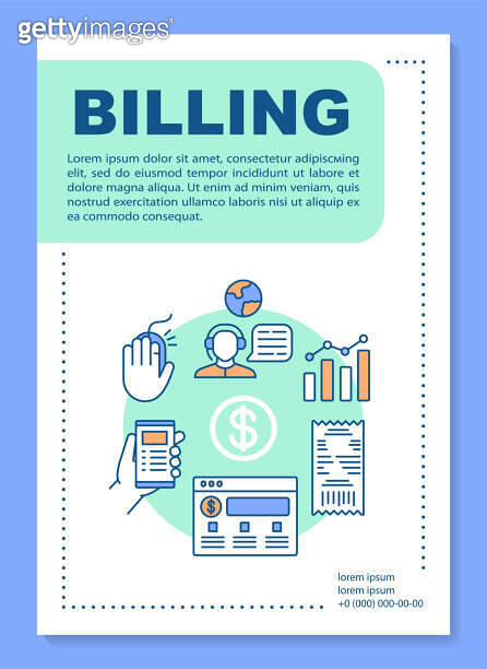 Billing service poster template layout. Customer support. Financial ...