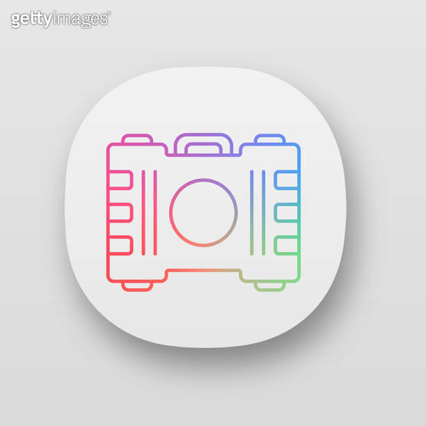 Game container, kit app icon. Construction tools, items storage. Player ...