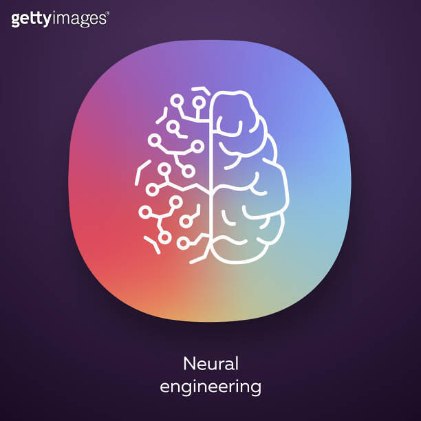 Neural engineering app icon. Neuroengineering. Neural tissue and ...