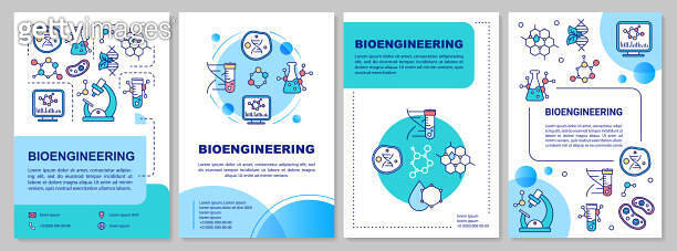 Bioengineering brochure template. Laboratory research. Flyer, booklet ...