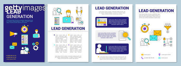 Lead generation brochure template layout. Attracting customers. Flyer ...