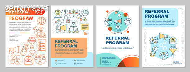 Referral marketing program brochure template layout. Flyer, booklet ...