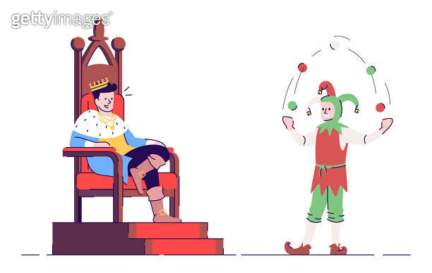 Medieval king and jester flat vector illustration. Royalty and ...