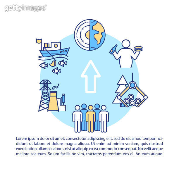 Overconsumption concept icon with text. Rise in level of consumerism ...