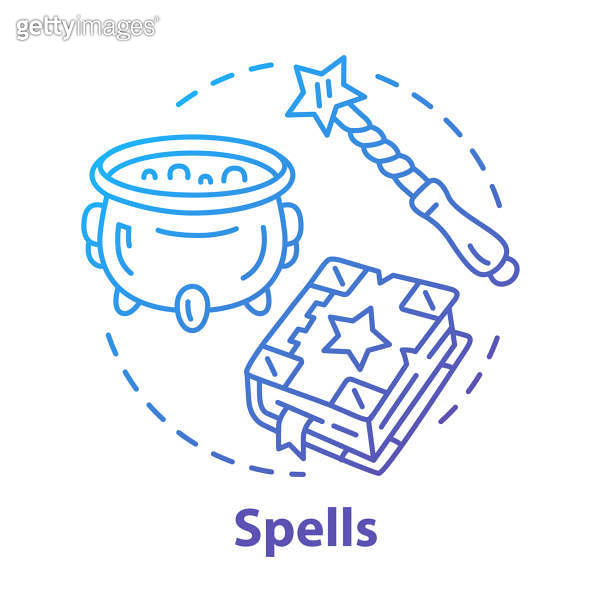 Spells concept icon. Witchcraft and wizardry idea thin line ...