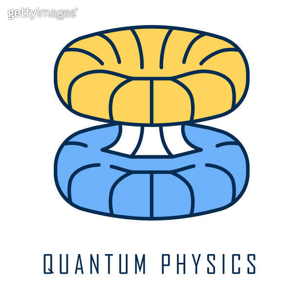 Quantum physics color icon. Nuclear energy phenomenon. Futuristic ...