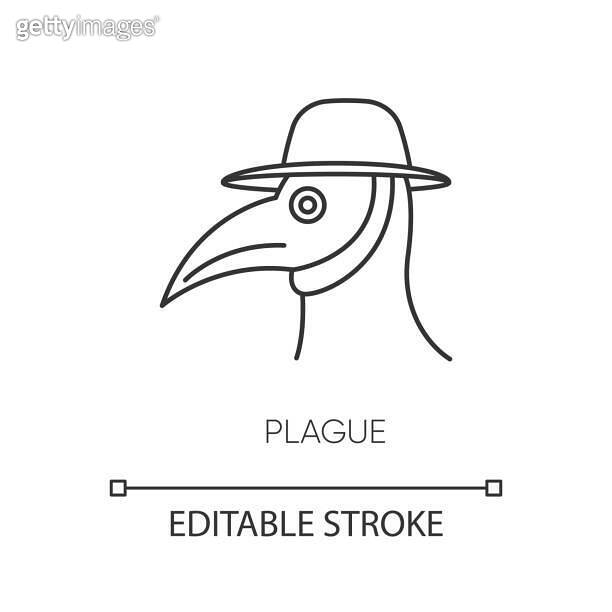 Plague pixel perfect linear icon. Thin line customizable illustration ...
