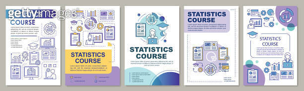 Statistics, metrics tools course brochure template layout. Flyer ...