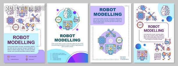 Robot modelling brochure template. Artificial intelligence. Flyer ...