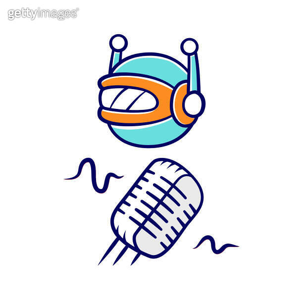 Voice bot color icon. Voice recognition, search technology. Voicebot ...