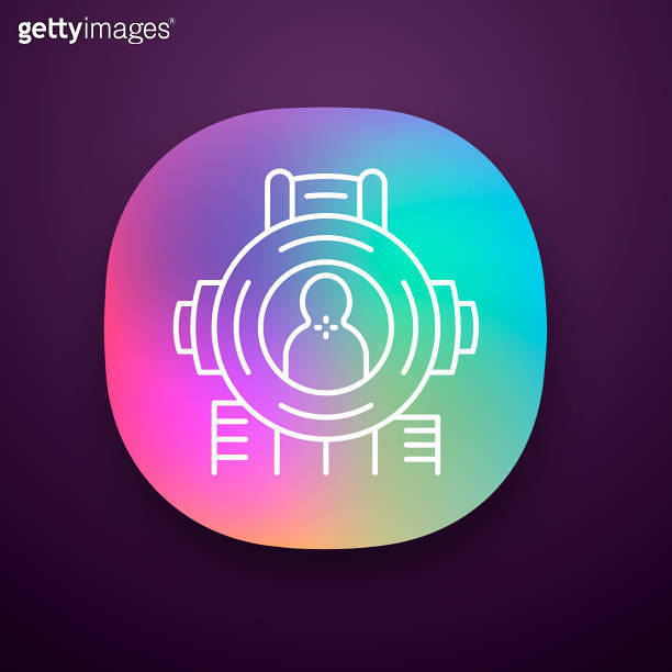 Shooting aim app icon. Shooter from first person. Sniper aim, gun ...