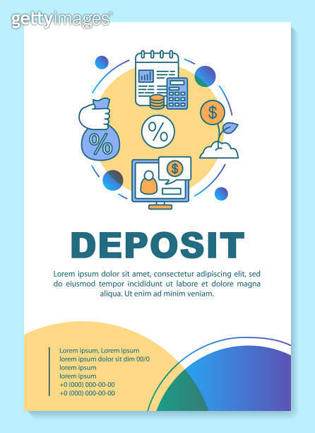 Deposit poster template layout. Savings and bank account management ...