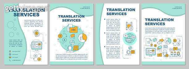 Translation services brochure template layout. Foreign language ...