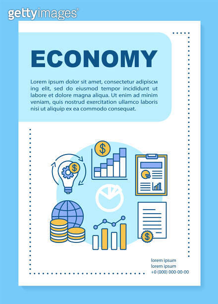 Economy brochure template layout. Economic development. Flyer, booklet ...