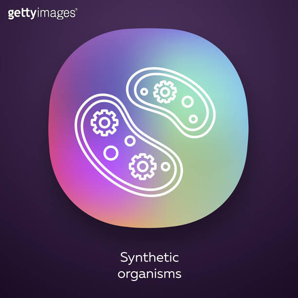 Synthetic organisms app icon. Engineering bacteria. Single celled ...