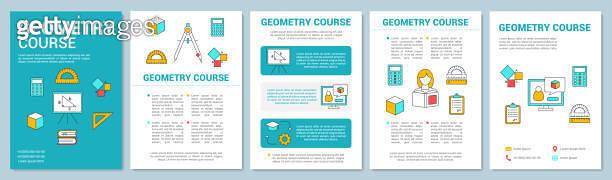 Geometry course, study brochure template layout. Flyer, booklet ...