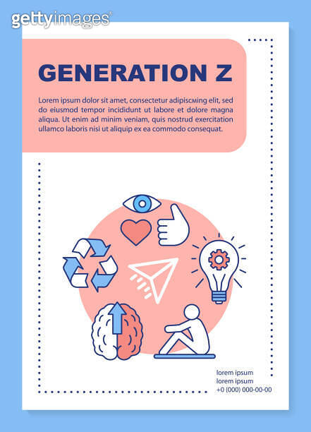 Generation Z poster template layout. Age group. Modern gen goals ...