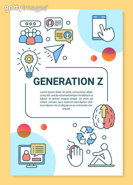 Generation Z poster template layout. Modern age group lifestyle ...