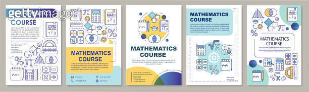 Mathematics course, math lessons brochure template layout. Flyer ...