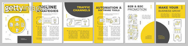Marketing strategy brochure template layout. Traffic channels. Flyer ...