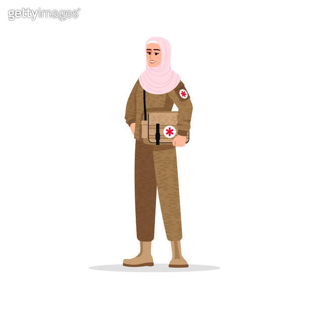 Combat medic semi flat RGB color vector illustration. (1273874135) 일러스트 ...