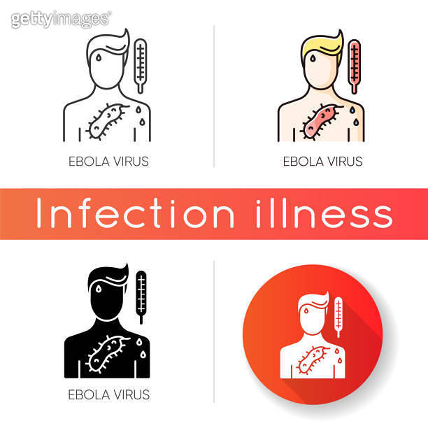 Ebola virus icon. Linear black and RGB color styles. Dangerous viral ...