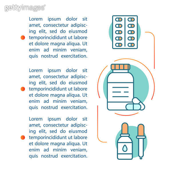 Allergy medications article page vector template. Antihistamine drugs ...