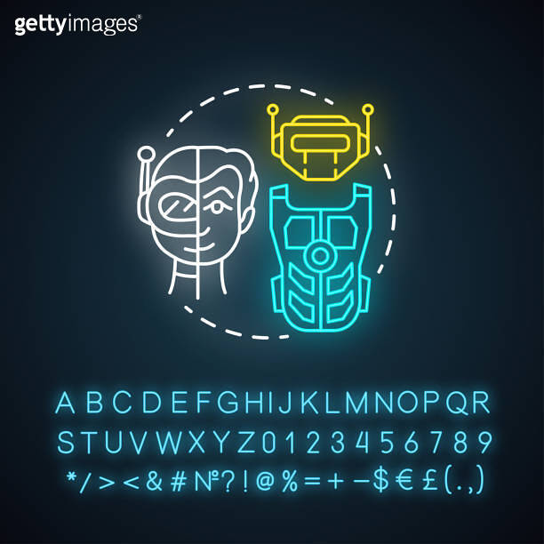 Battle robotics neon light concept icon. Transformers idea. Types of ...