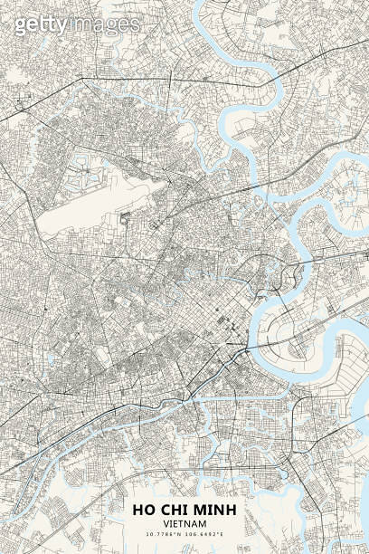 Ho Chi Minh City, Vietnam Vector Map (1260802273) 일러스트, 무료 일러스트 - 게티이미지뱅크