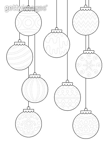 Trace and color Christmas ornaments worksheet. Handwriting practice for ...