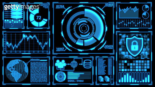 Data Transfer, Transmission and Digital Transformation Screen with ...