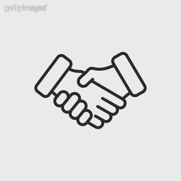 Handshake outline icon. Business handshake, Partnership icon concept ...